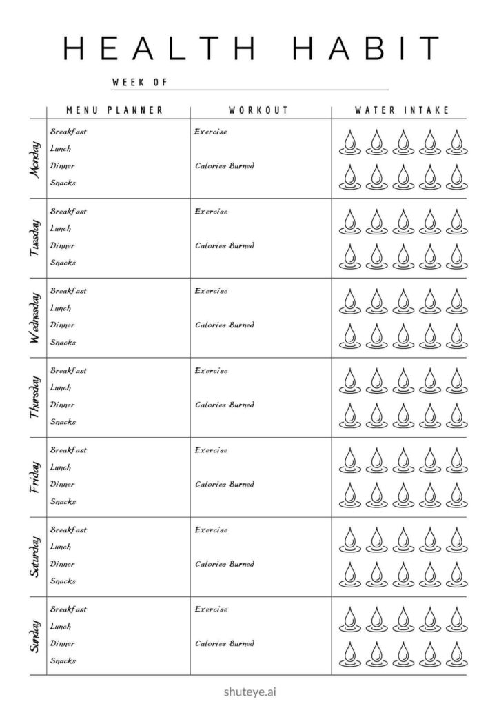 21 Free Printable Habit Tracker Bullet Journal Ideas ShutEye